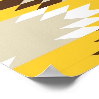 Aztec Tribal Yellow Brown Native American Designs Poster | Zazzle