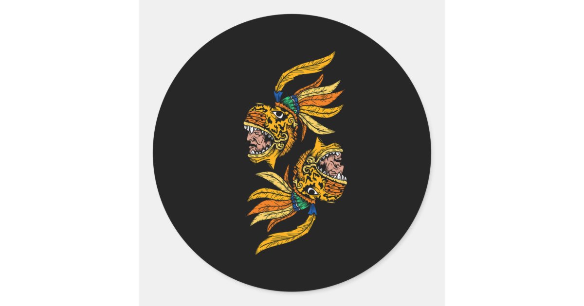 Aztec Warior Jaguar Maya Inca Culture Civilization Classic Round ...