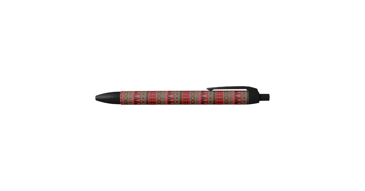 Aztec Warm Red Orange Retro Tribal Ethnic Native Pen | Zazzle