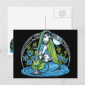 "Azura" Hindi Flower Hookah Princess Fae Postcard | Zazzle