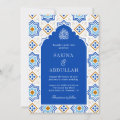 Azure Blue Persian Mosaic QR Code Muslim Wedding Invitation | Zazzle