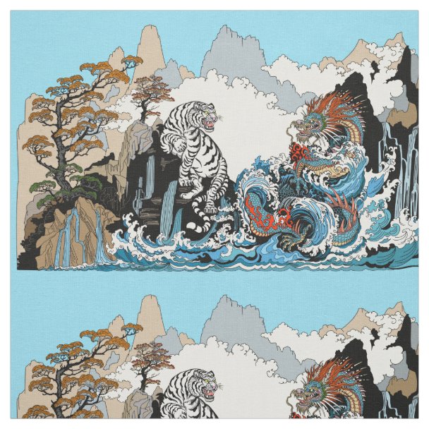 Cool Medieval Dragon Pattern Fabric | Zazzle