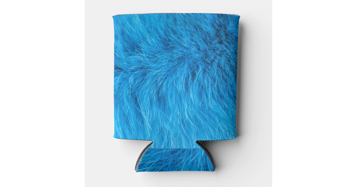 Azure furry texture, closeup animal fur. can cooler | Zazzle