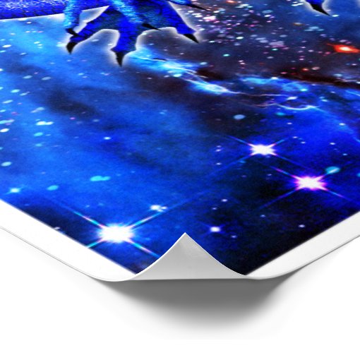 Azurite Cosmic Dragon Poster | Zazzle