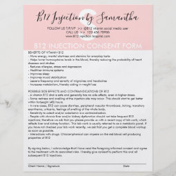 B12 Injection Consent Form Flyer | Zazzle
