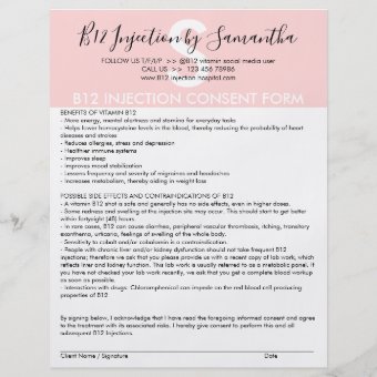 B12 Injection Consent Form Flyer | Zazzle