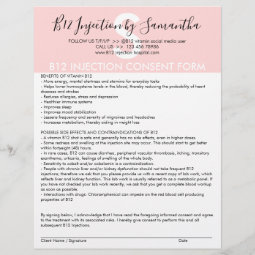 B12 Injection Consent Form Flyer | Zazzle