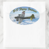 B17 Flying Fortress WWII Bomber Airplane Oval Sticker | Zazzle