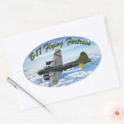 B17 Flying Fortress WWII Bomber Airplane Oval Sticker | Zazzle