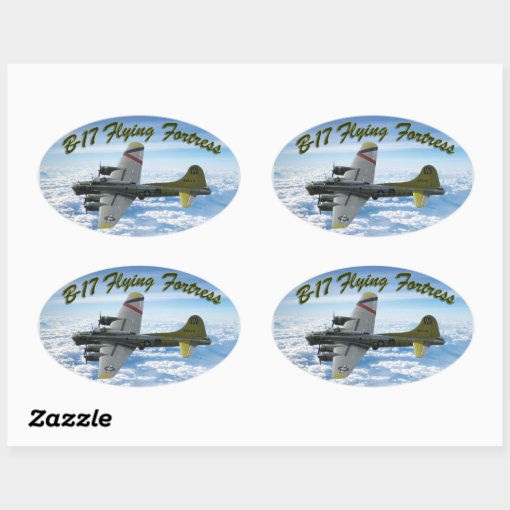 B17 Flying Fortress WWII Bomber Airplane Oval Sticker | Zazzle