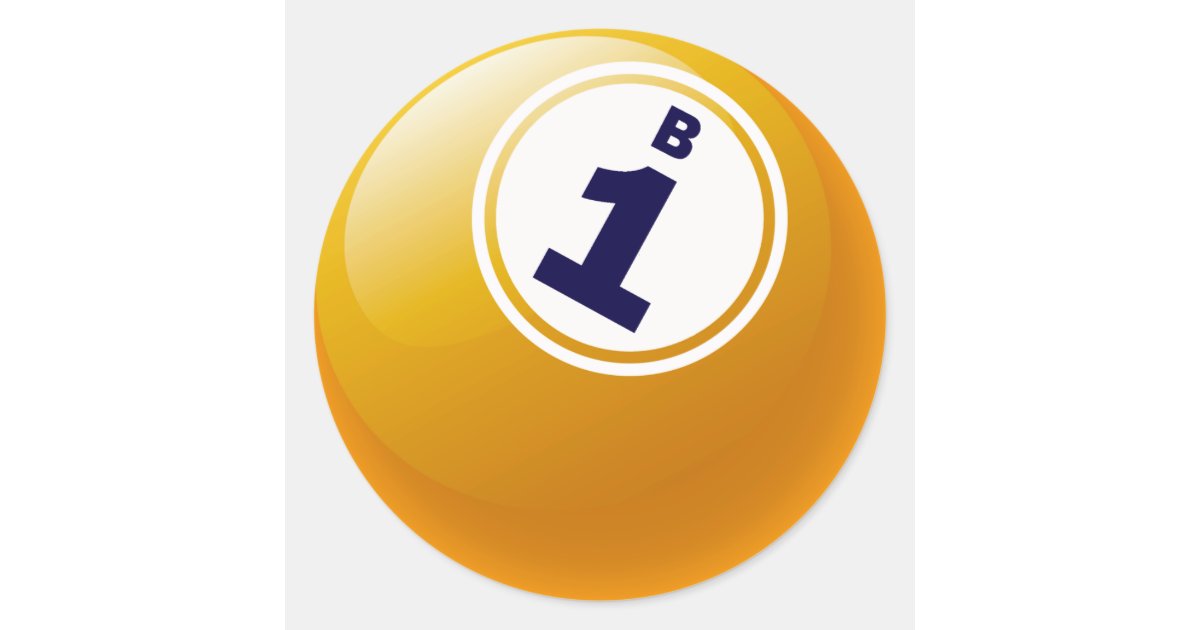 B1 BINGO BALL CLASSIC ROUND STICKER | Zazzle