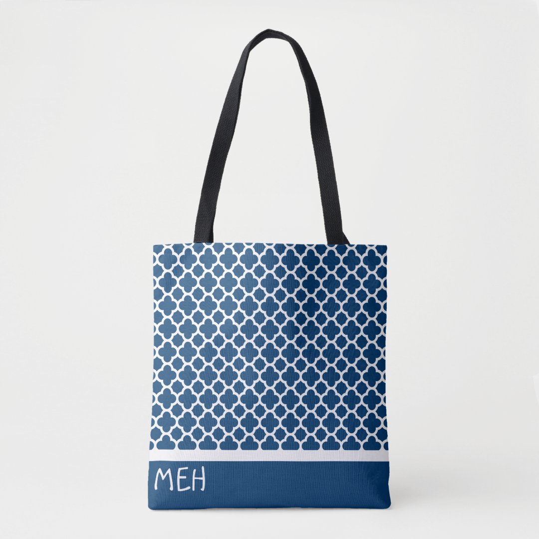 B1 Quatrefoil Minor Monogram Tote Bag | Zazzle