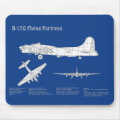 B-17 Flying Fortress - Airplane Blueprint Plan ABD Mouse Pad | Zazzle