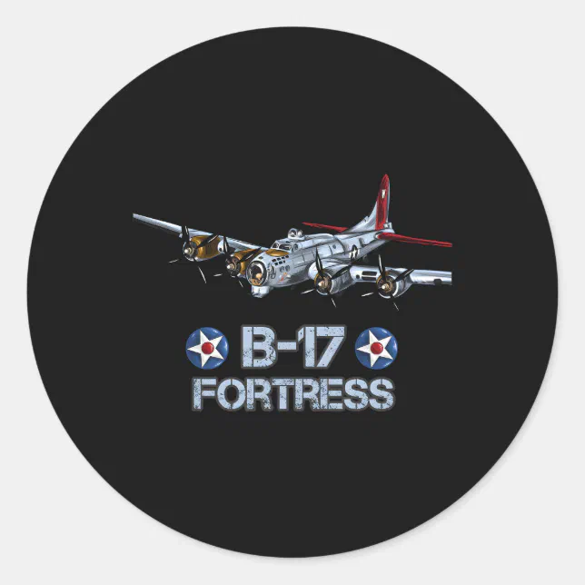 B-17 Flying Fortress Bomber Classic Round Sticker | Zazzle