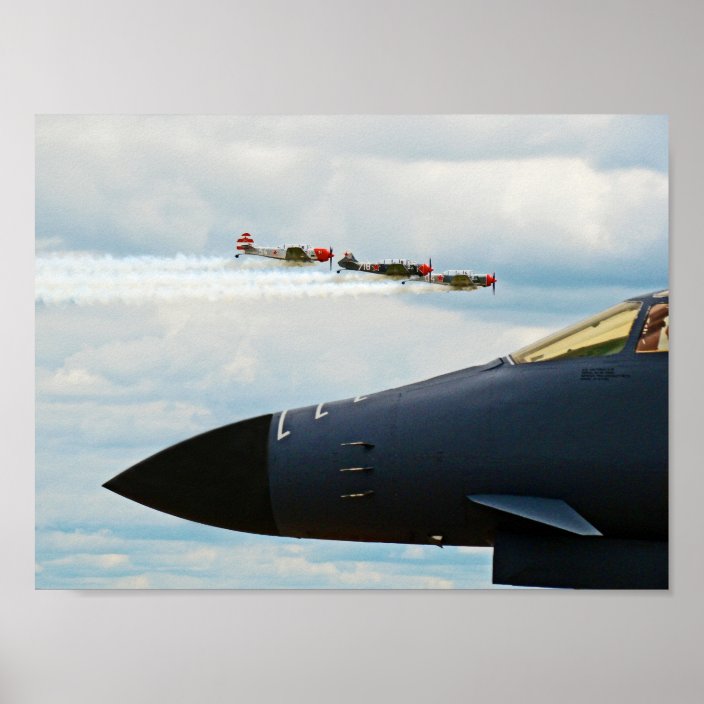 B-1 Bomber and WWII Fighters Poster | Zazzle.com