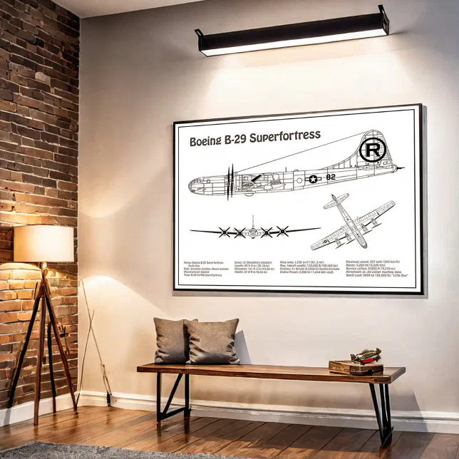 B-29 Superfortress - Airplane Blueprint Plans BD Poster | Zazzle