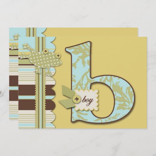 B is for Boy Invitation | Zazzle