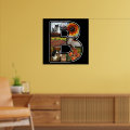 B Monogram Create Your Own 8 Photo Collage Black Poster | Zazzle