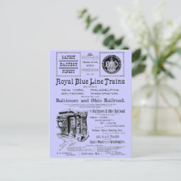 B+O Royal Blue Line Trains 1910 Postcard | Zazzle