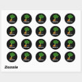 B-Rock-Oli Funny Rocker Broccoli Pun Dark BG Classic Round Sticker | Zazzle