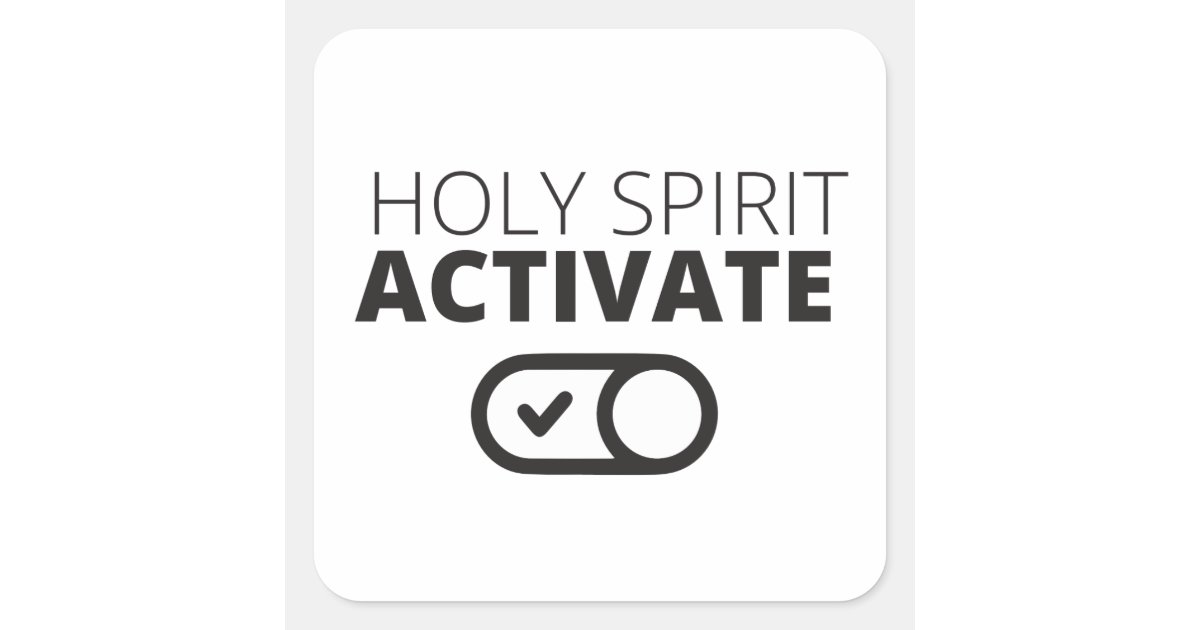 B/W Holy Spirit Activate Icon Gospel Graphics Gosp Square Sticker | Zazzle