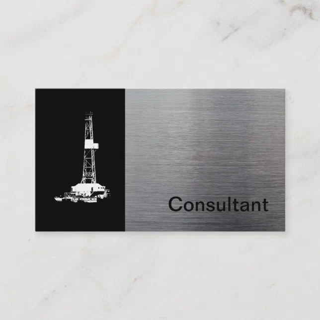 B/W Oil Well Pumping Unit Business Card | Zazzle