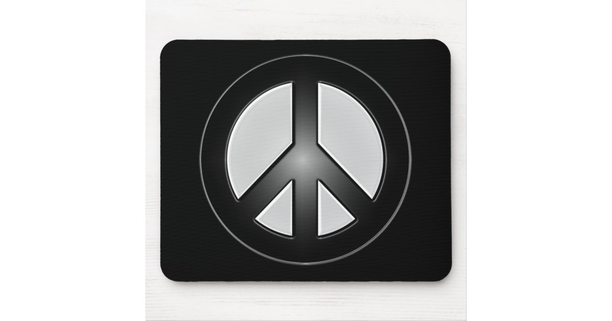 B&W Peace Sign Mouse Pad | Zazzle