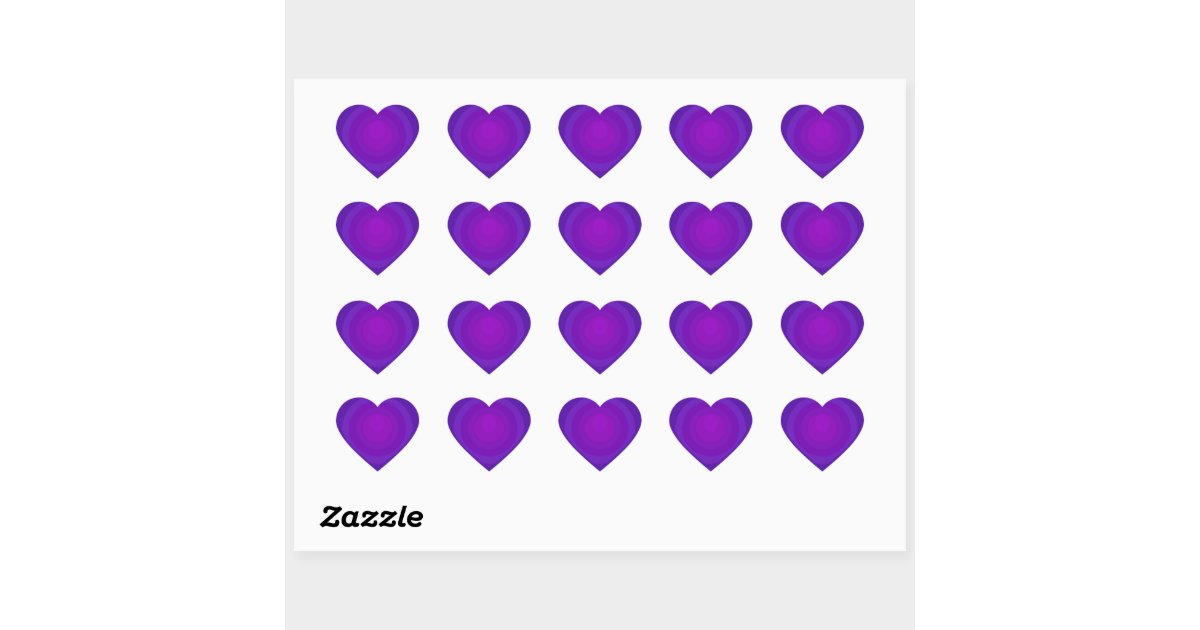 B&W Purple Hearts Beating Heart Sticker | Zazzle