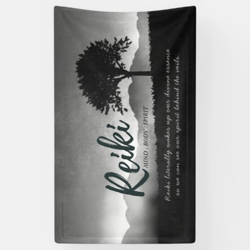 B&W Reiki Master Yoga Mediation instructor Quotes Banner | Zazzle