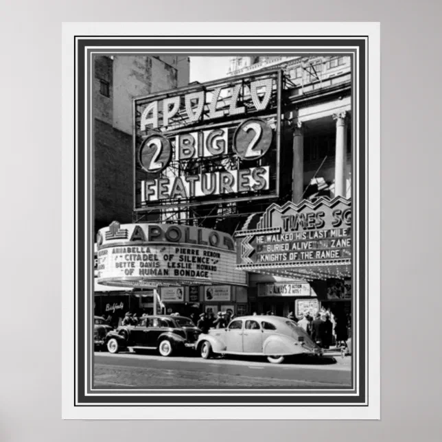 B&W Vintage Photo of the Apollo Theater 16 x 20 Poster | Zazzle