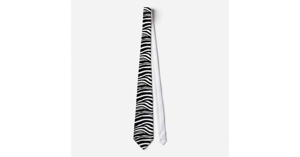 B&W Zebra Print Neck Tie | Zazzle