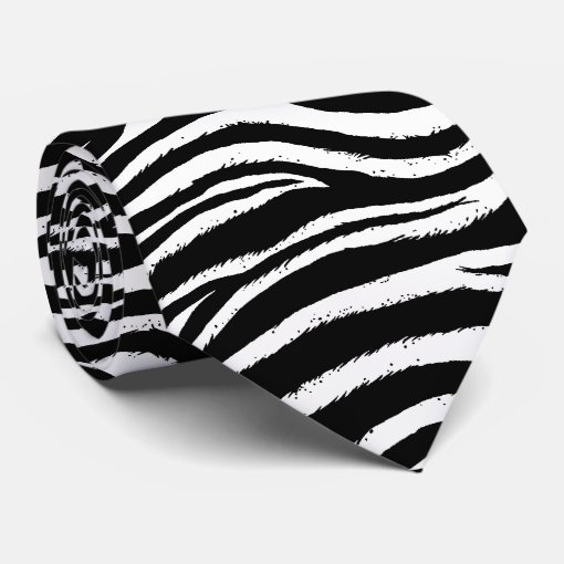 B&W Zebra Print Neck Tie | Zazzle
