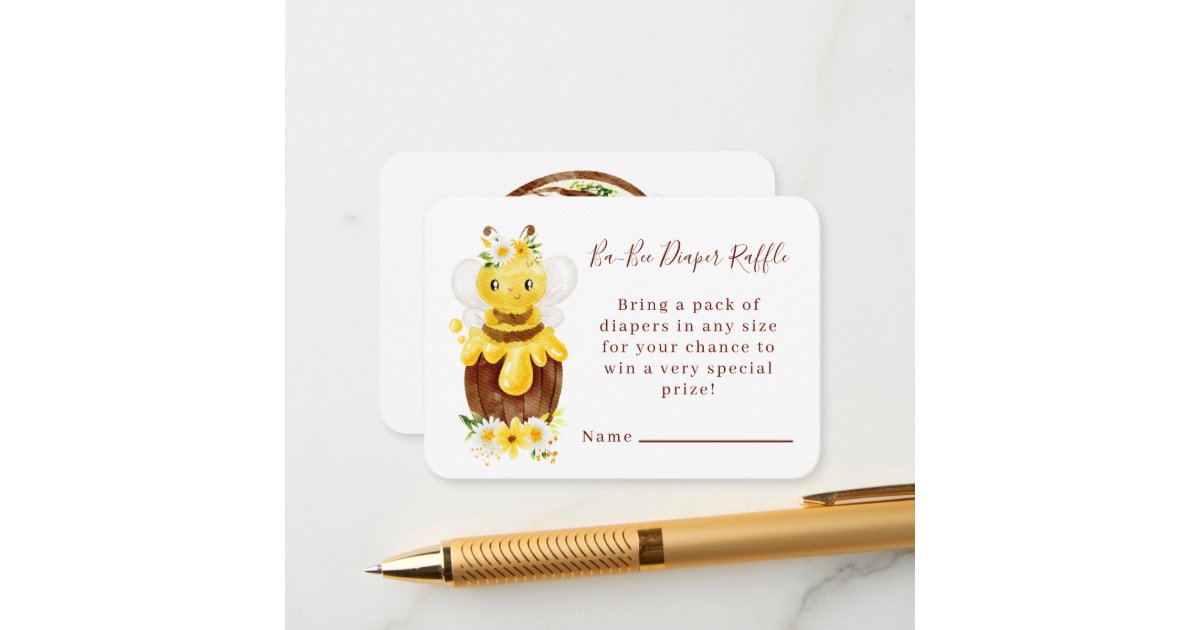 Ba-Bee Diaper Raffle Enclosure Card | Zazzle