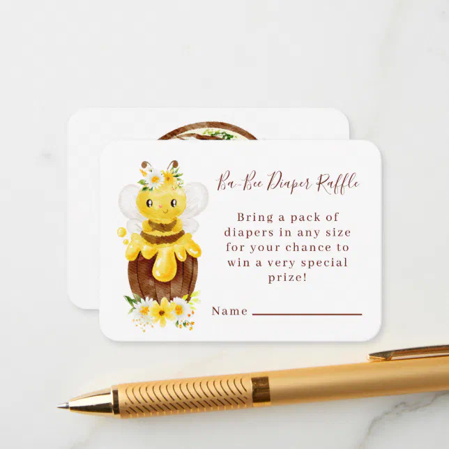 Ba-Bee Diaper Raffle Enclosure Card | Zazzle