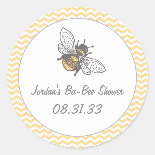 Ba-Bee Honey Bee Shower Classic Round Sticker | Zazzle