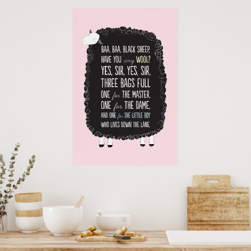 Baa Baa Black Ship Nursery Rhyme Poster | Zazzle