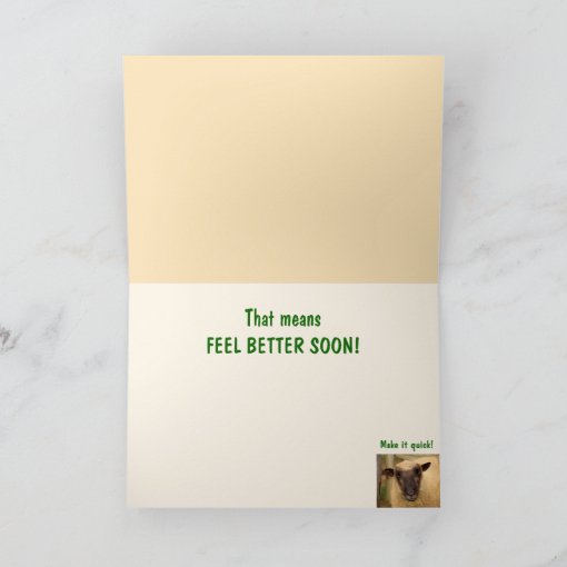 BAAAAAA Sheep Get Well Card | Zazzle