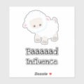 Baaaad Influence Personalized Cute Lamb Sheep Sticker | Zazzle