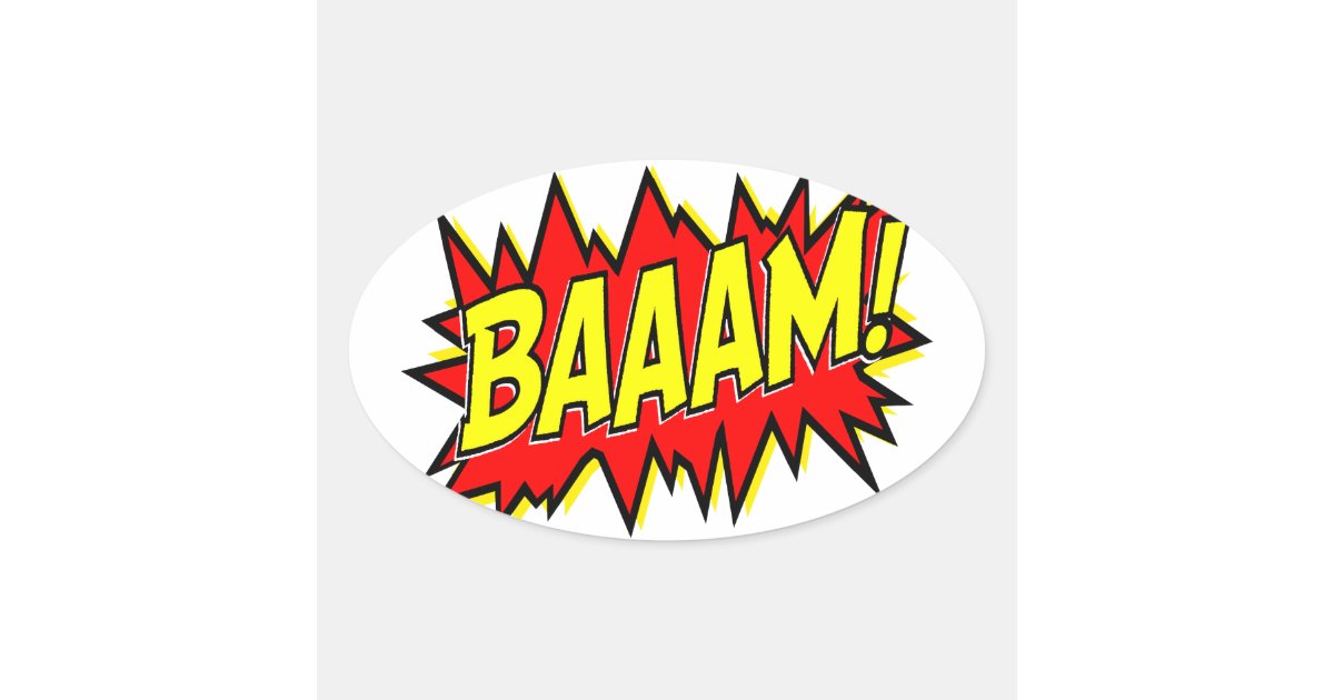 BAAAM! OVAL STICKER | Zazzle
