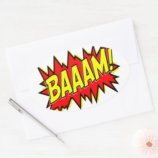 BAAAM! OVAL STICKER | Zazzle