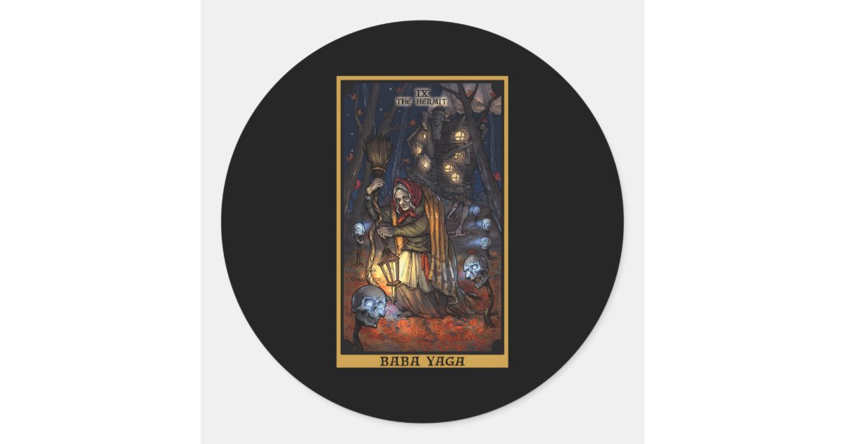 Baba Yaga The Hermit Tarot Card Slavic Mythology P Classic Round ...