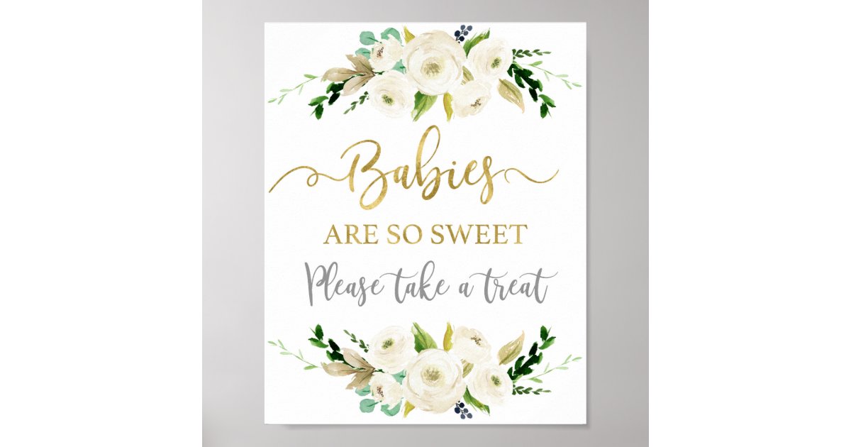 Babies are sweet baby shower sign | Zazzle