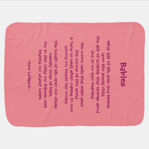 Babies poem receiving blanket | Zazzle