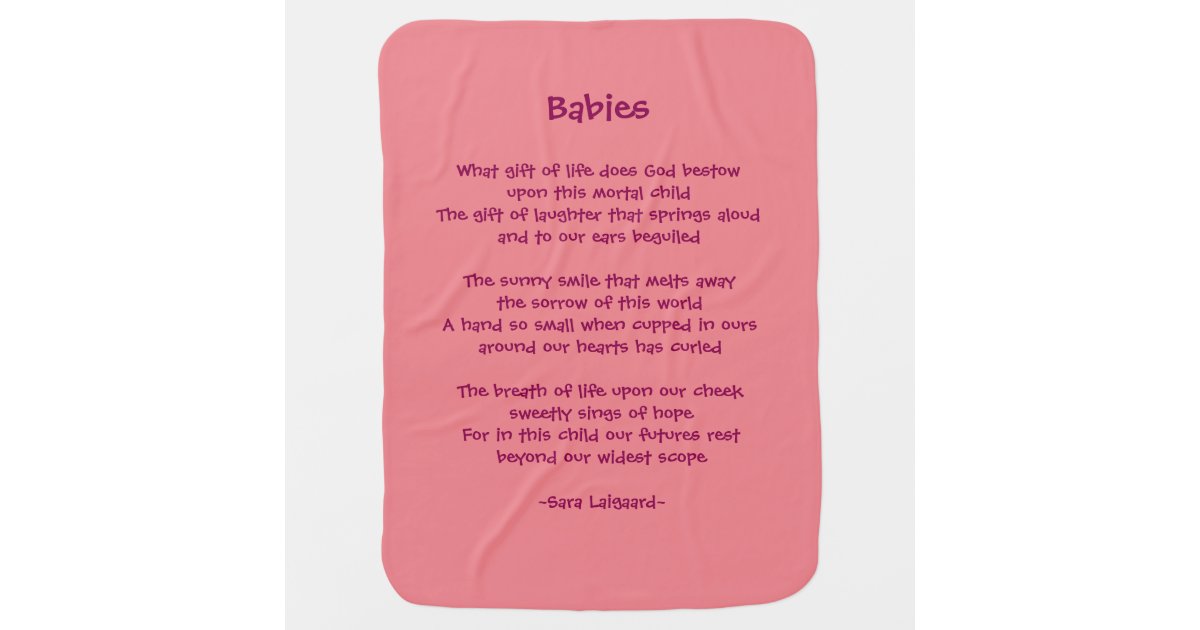 Babies poem receiving blanket | Zazzle