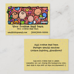 Babies Toddlers Daycare Nursery YELLOW Business Card | Zazzle