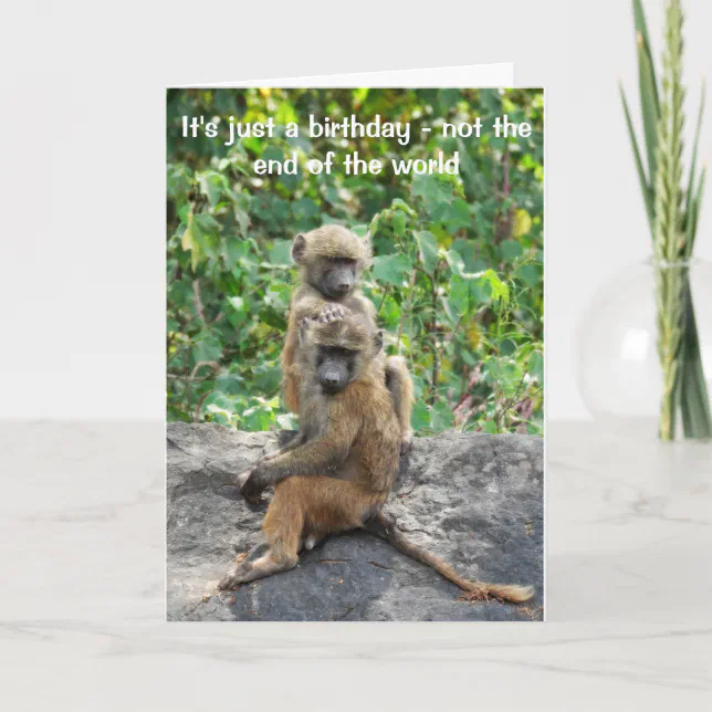Baboon Birthday card, over the hill Holiday Card | Zazzle