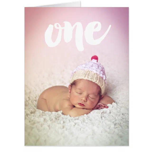 Baby 1st Birthday ONE Personalized Extra Large Card | Zazzle