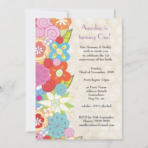 Baby 1st Birthday Party Number One Custom Invitation | Zazzle