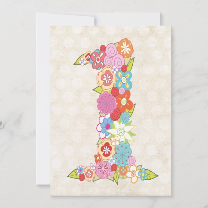 Baby 1st Birthday Party Number One Custom Invitation | Zazzle.com