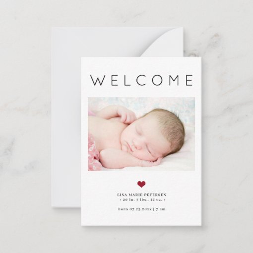 Baby 3 photo welcome typography birth announcement | Zazzle